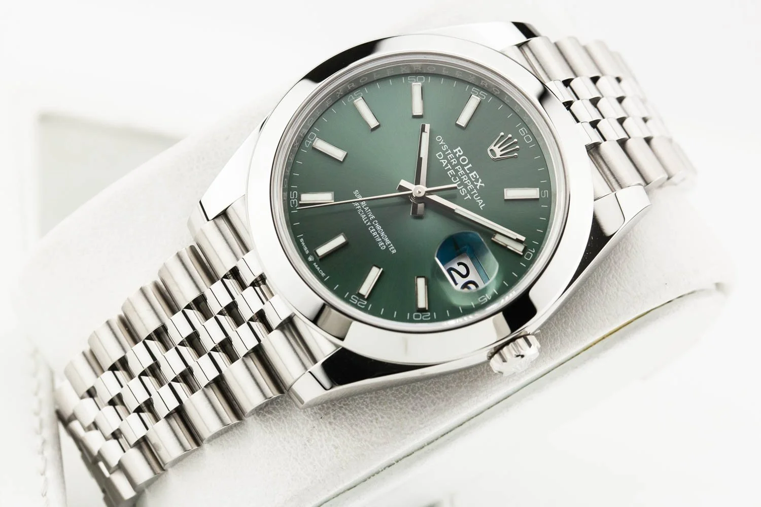Rolex Datejust 41 Mint Green Dial Jubilee 126300 — Watch Exchange Co. Rolex Datejust 41 Mint Green Dial Jubilee 126300 — Watch Exchange Co.