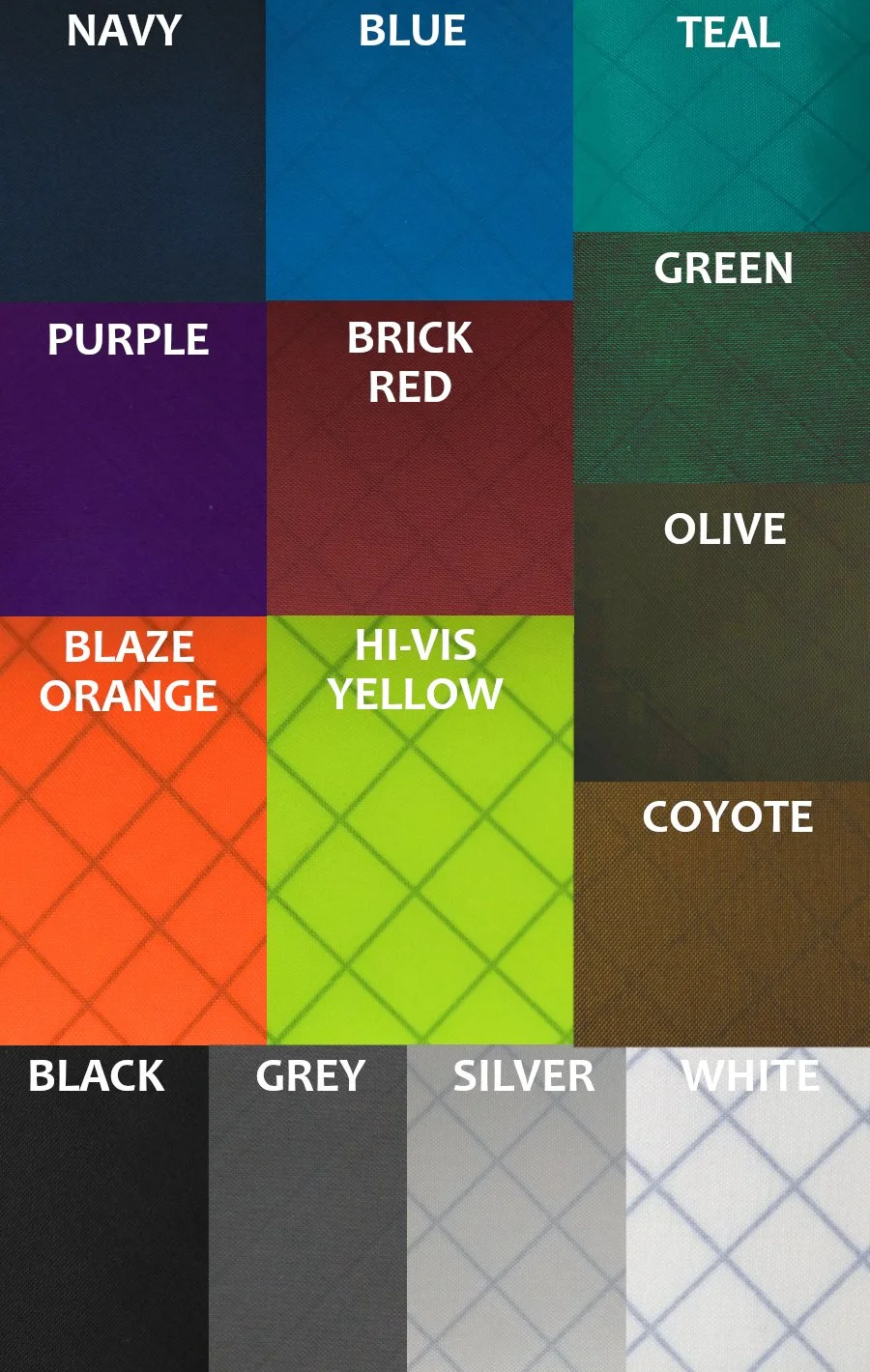 Ghost Cat Bags — Color Charts