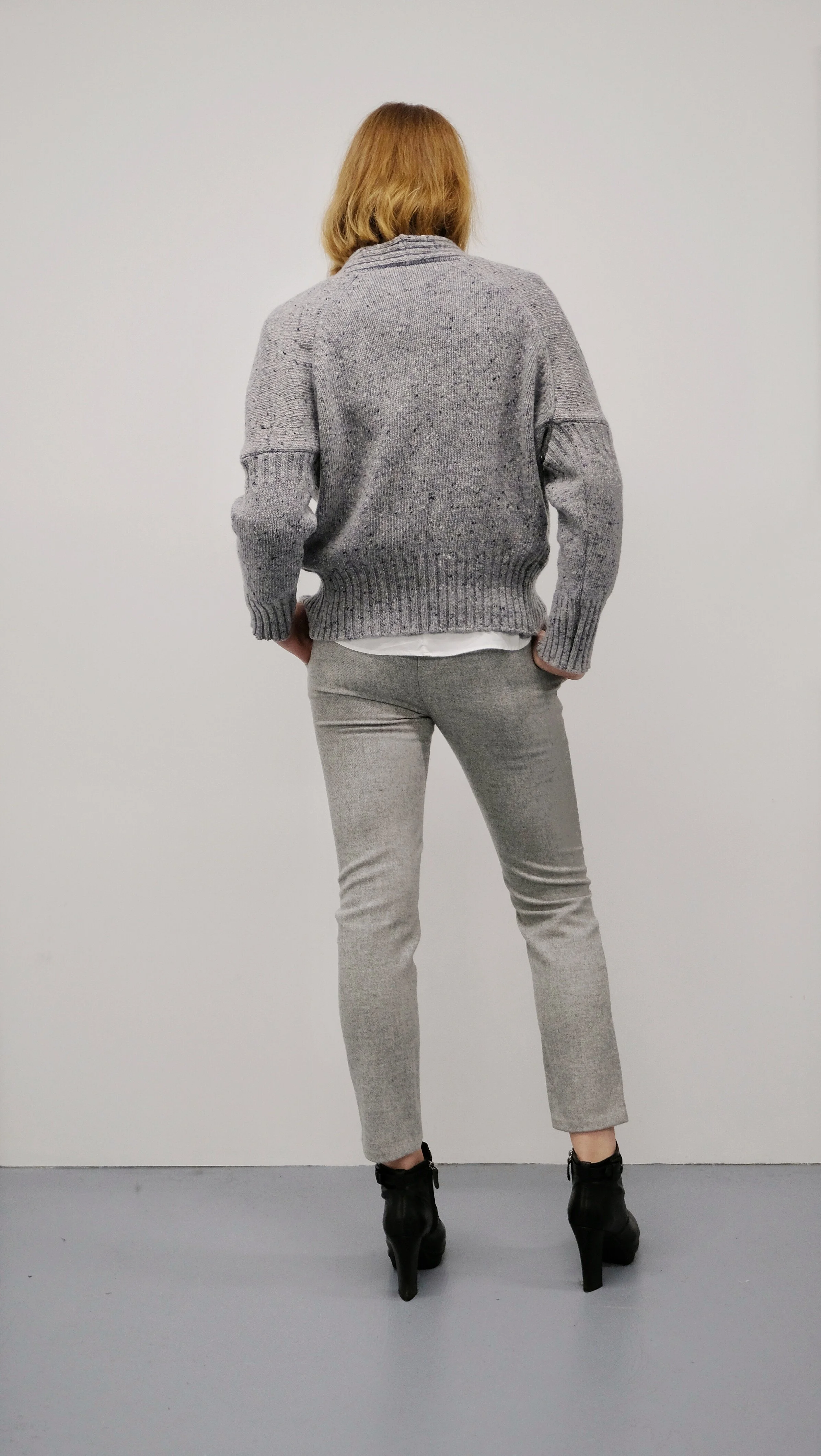 M20-182 Asymmetric One Button Cardigan — McConnell Woollen Mills