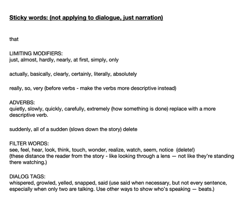TOP 40 GLUE WORDS FOR WRITERS — Kathy J Perry | Character driven books ...