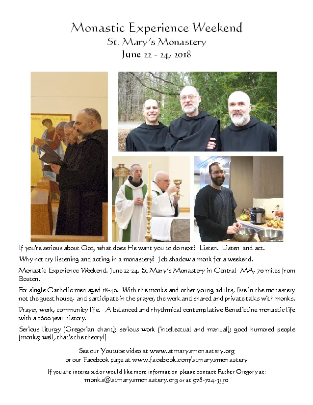Benedictine Experience Weekend, St Mary's Monastery, Petersham ...