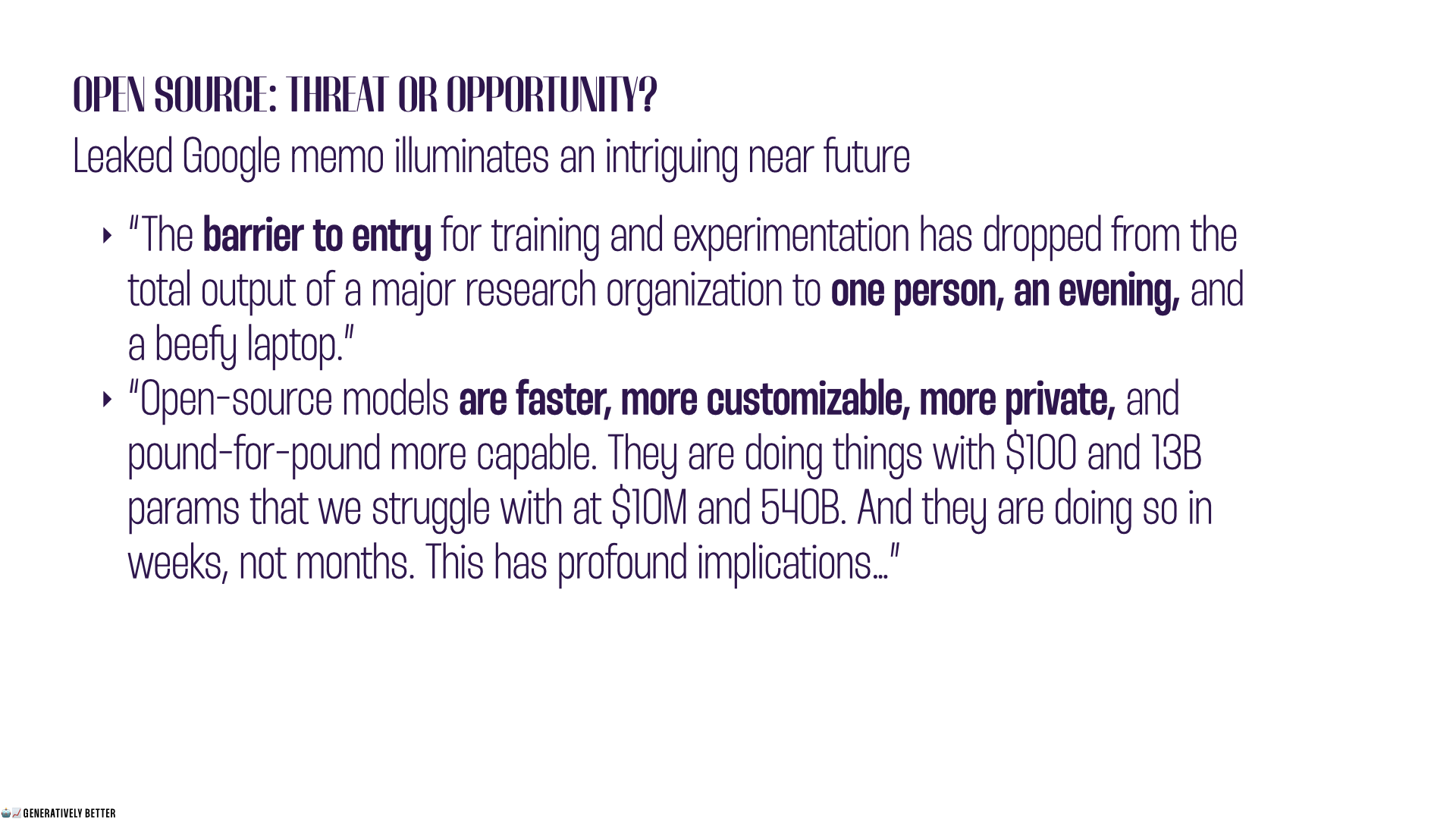 Generatively Better - Immediate AI-advantage — 🥁