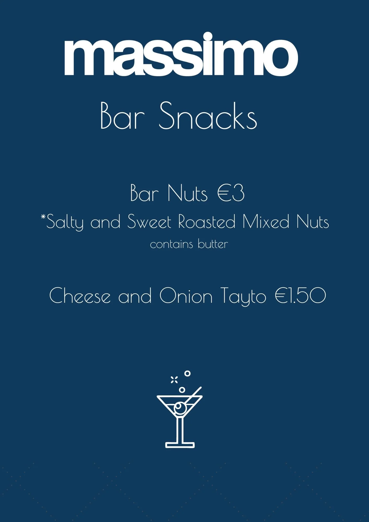 Cocktail, Wine and Prosecco Menu — Massimo