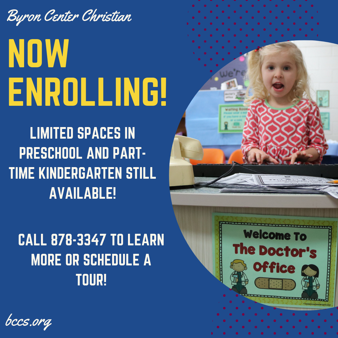 Summer 2019: Now Enrolling! — Byron Center Christian School