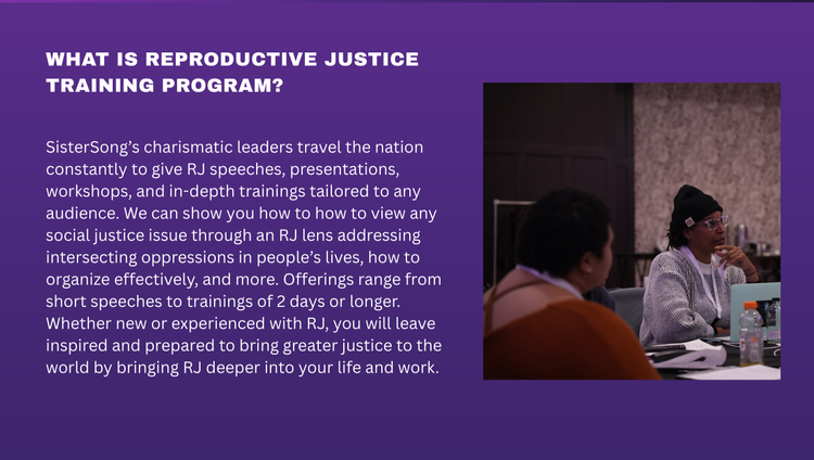 RJ Training & Leadership Development — Sister Song