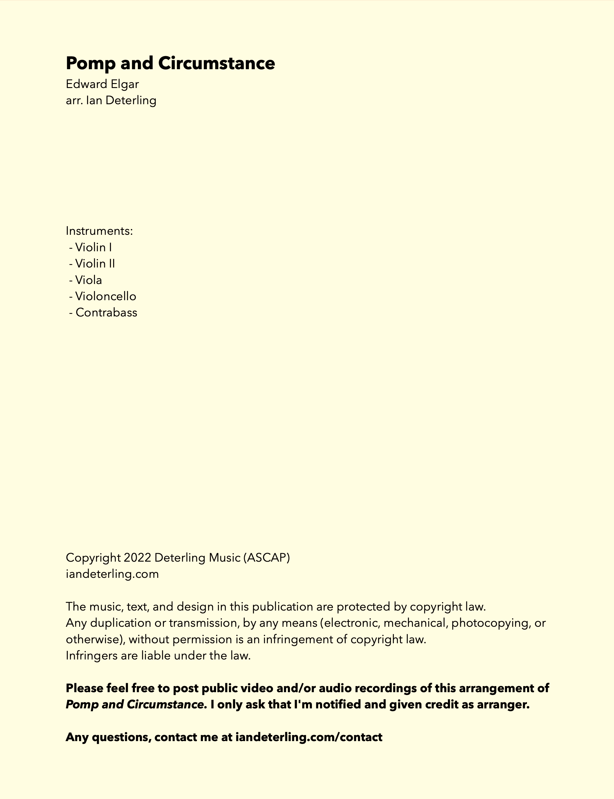 Pomp and Circumstance — Ian Deterling