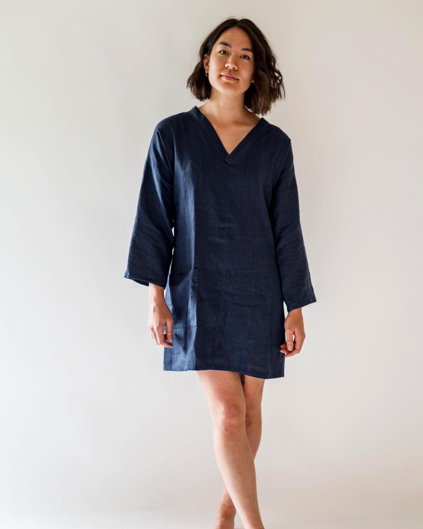Mila Linen Wrap Dress — Nomi Designs