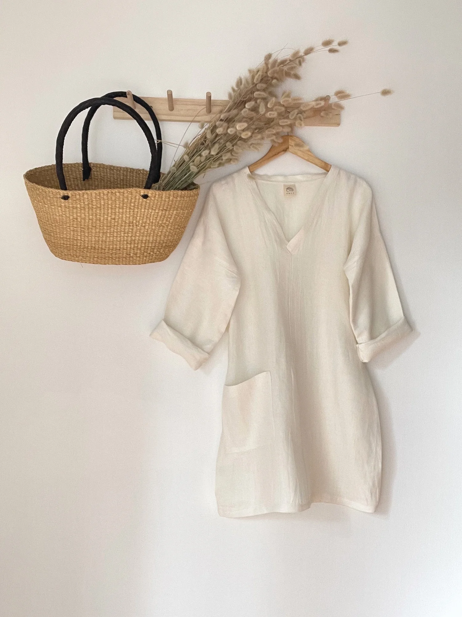 Nicole Maxi Linen Dress with Short Sleeves | Made in Canada — Nomi Designs