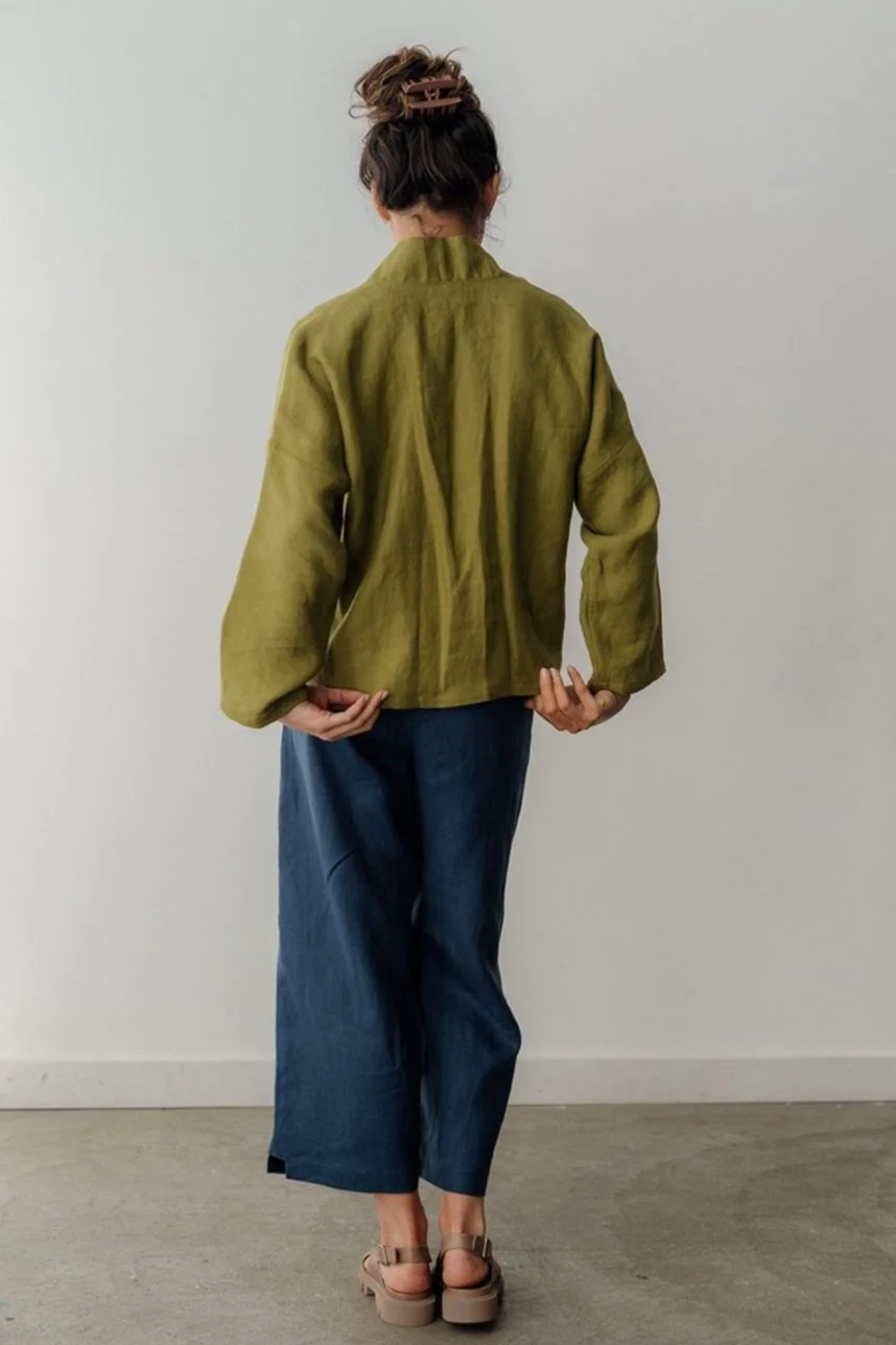 Linen Top | Sue Wrap Top | Linen Clothing — Nomi Designs