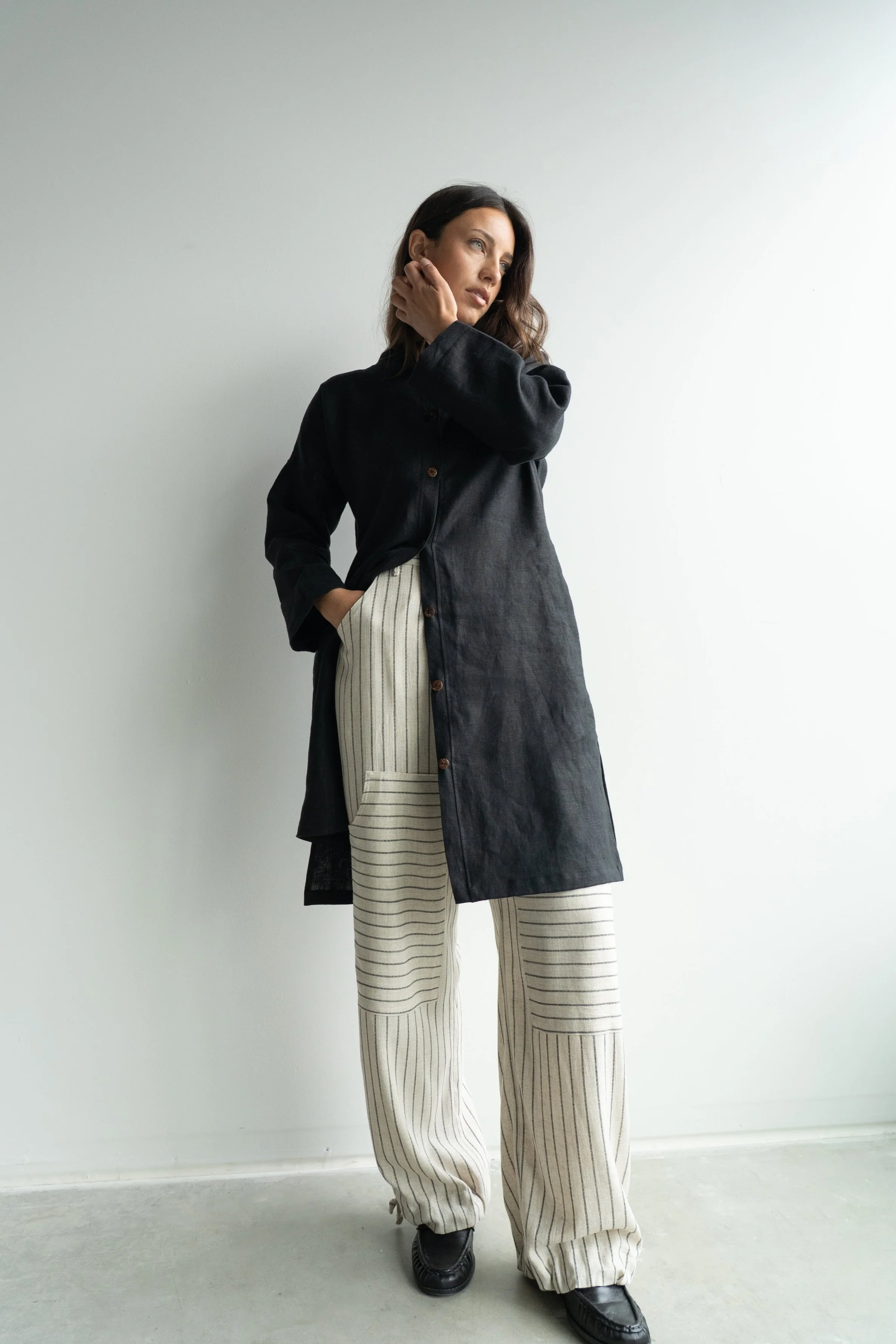 Robyn Women's Linen Button-Up Shirt | Made in Canada — Nomi Designs