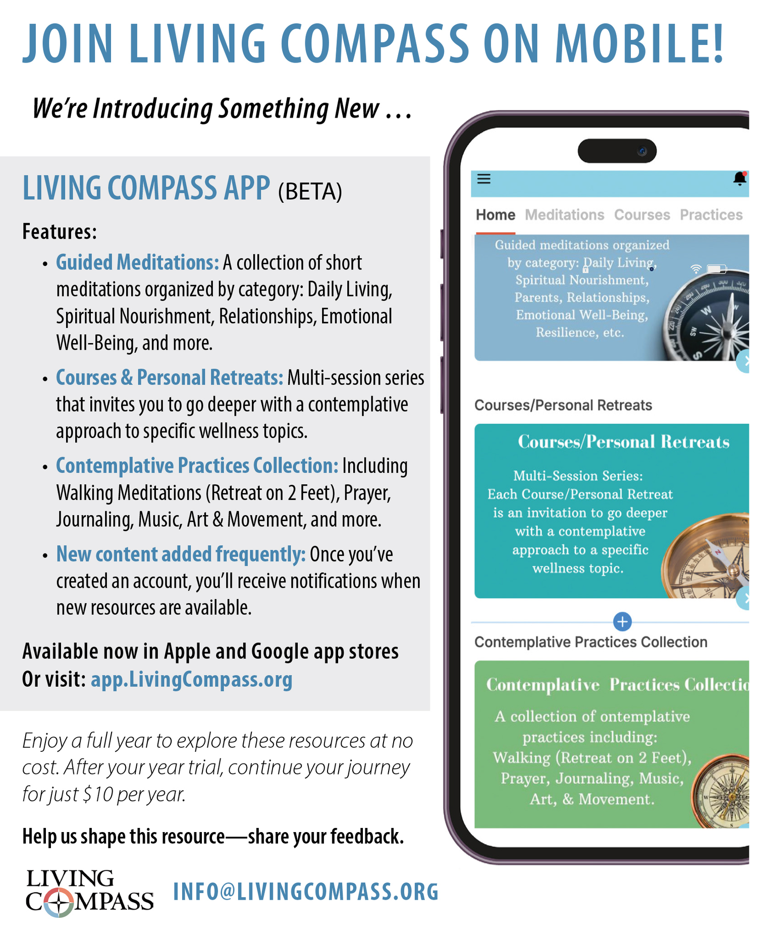 App — Living Compass