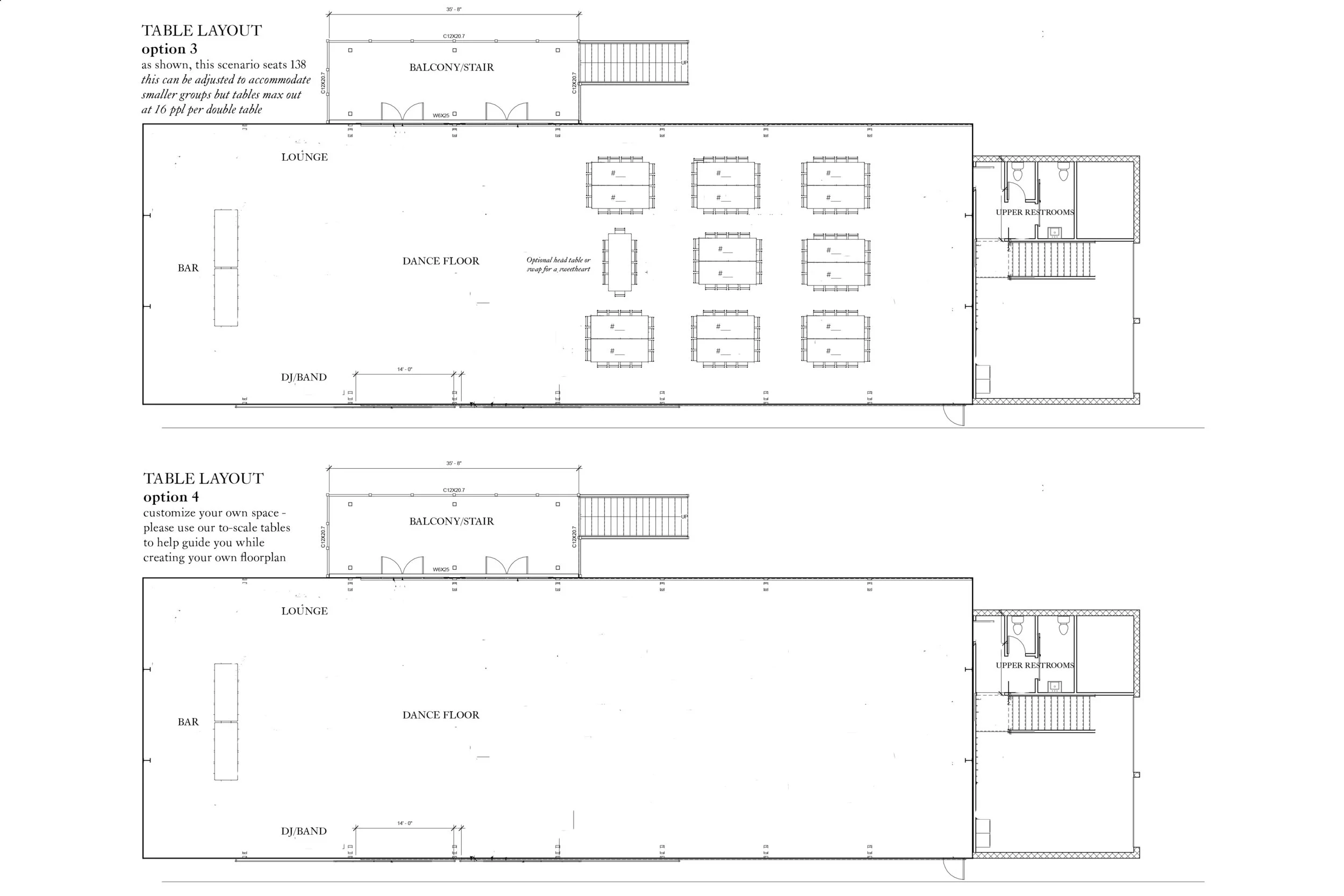 Table Layouts — The Kester Homestead