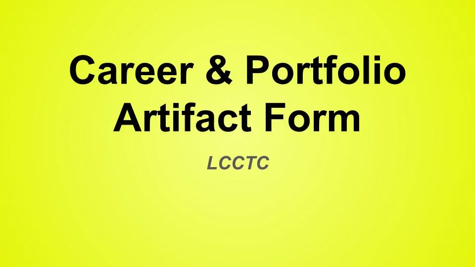 Senior Portfolio — Lawrence County Career & Technical Center