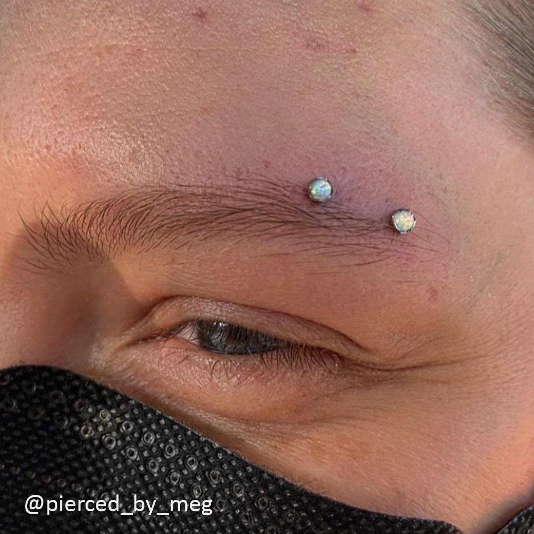 Double Horizontal Eyebrow Piercing