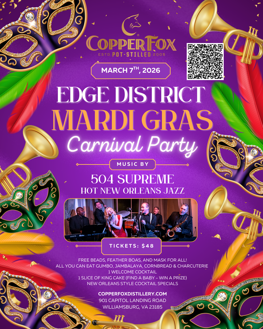Copper Fox Distillery — Edge District Mardi Gras Carnival Party
