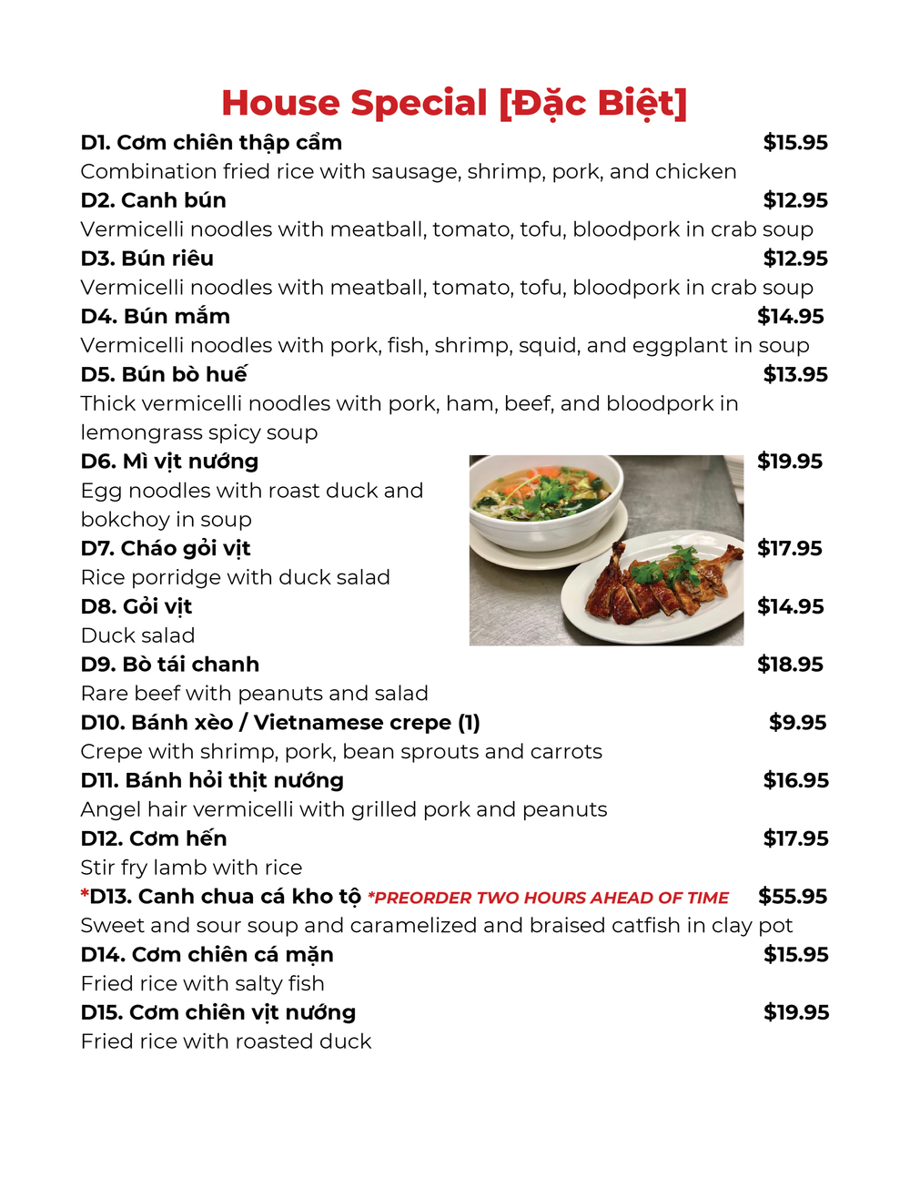Menu — Saigon Pho