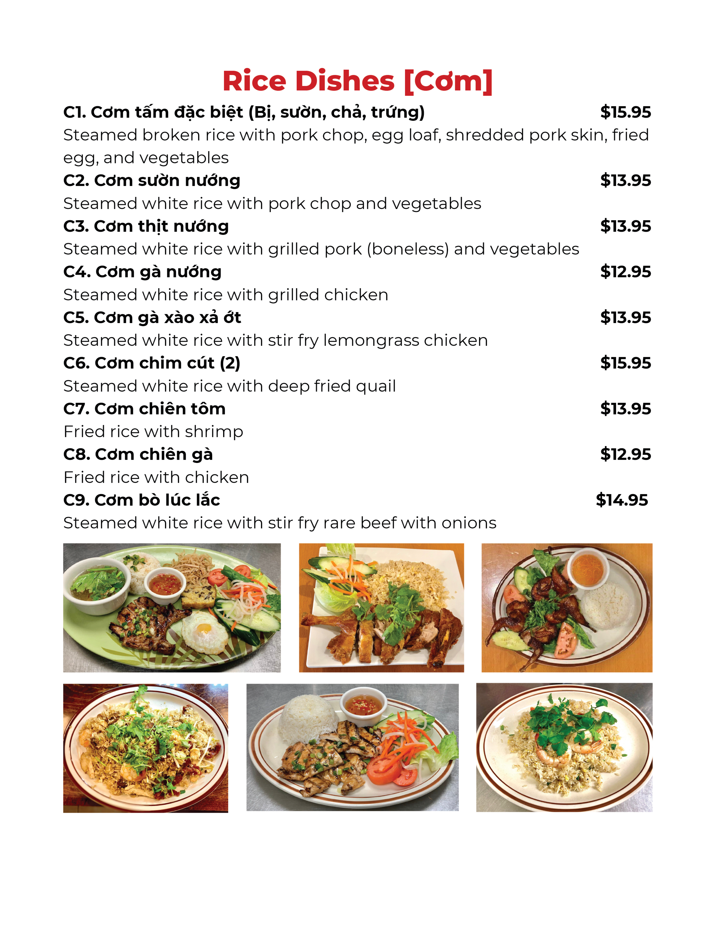 Menu — Saigon Pho