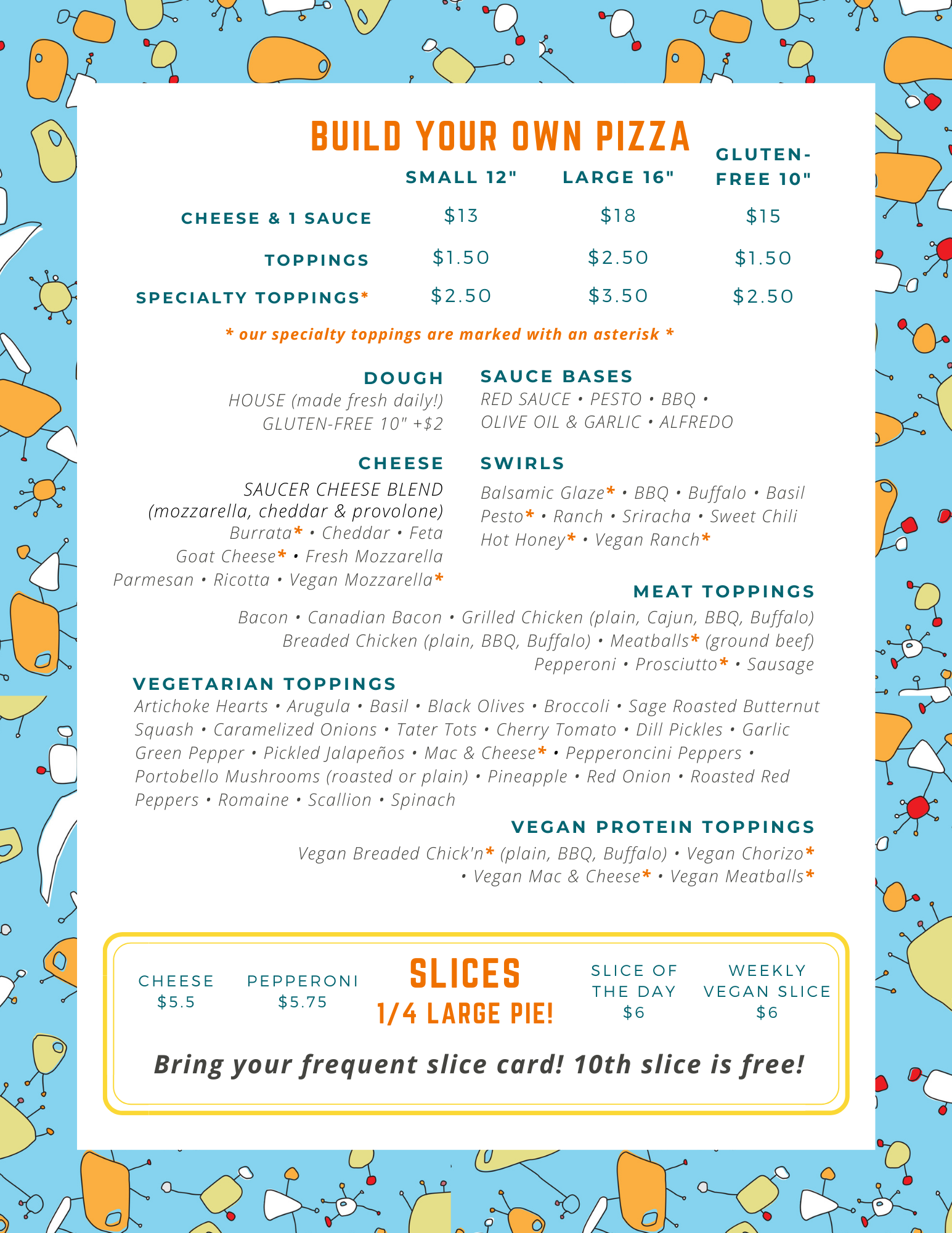 Flying Saucer Pizza Company's Menu — Flying Saucer Pizza Company