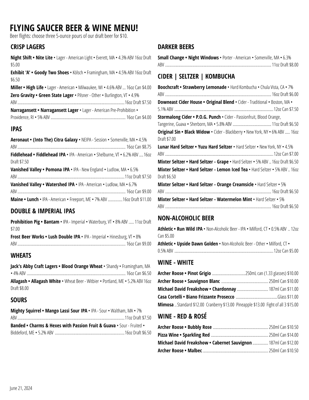 Flying Saucer Pizza Company's Menu — Flying Saucer Pizza Company