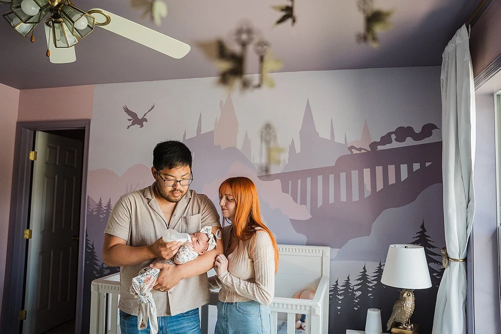 A Sweet Baby Girl Newborn Session in a Harry Potter Themed Nursery ...