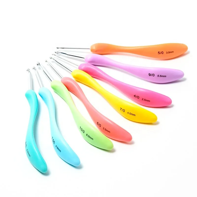 RUBBERIZED HANDLE ERGO HOOKS - INLINE - 8 PIECE SET — GuChet.com