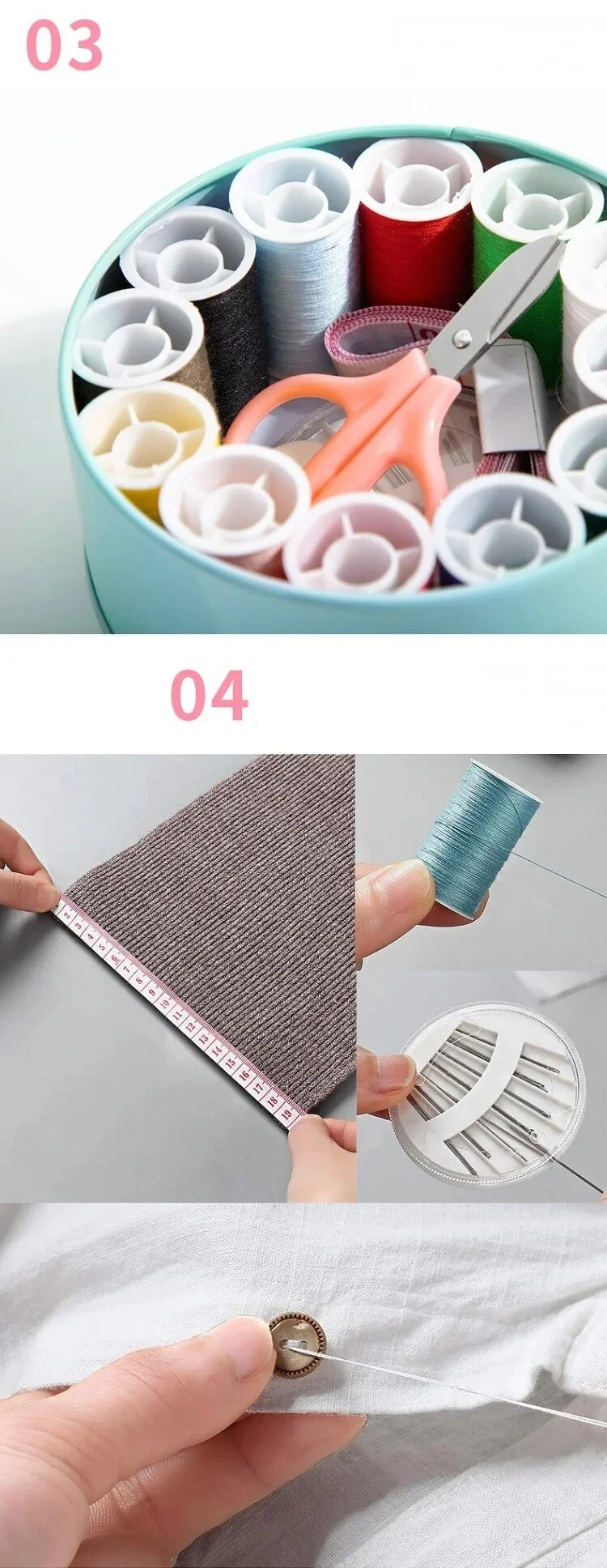 SEWING KIT - IN TIN CAN - 16 PIECE SET — GuChet.com