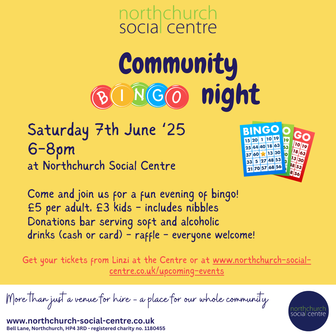 Upcoming Events — Northchurch Social Centre
