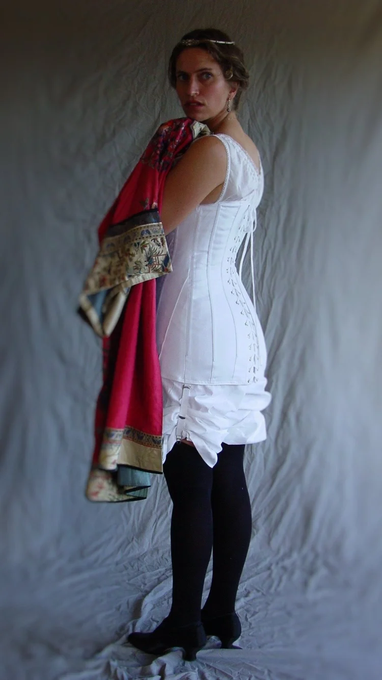 early 20th century Edwardian underbust long line corset — Period Corsets
