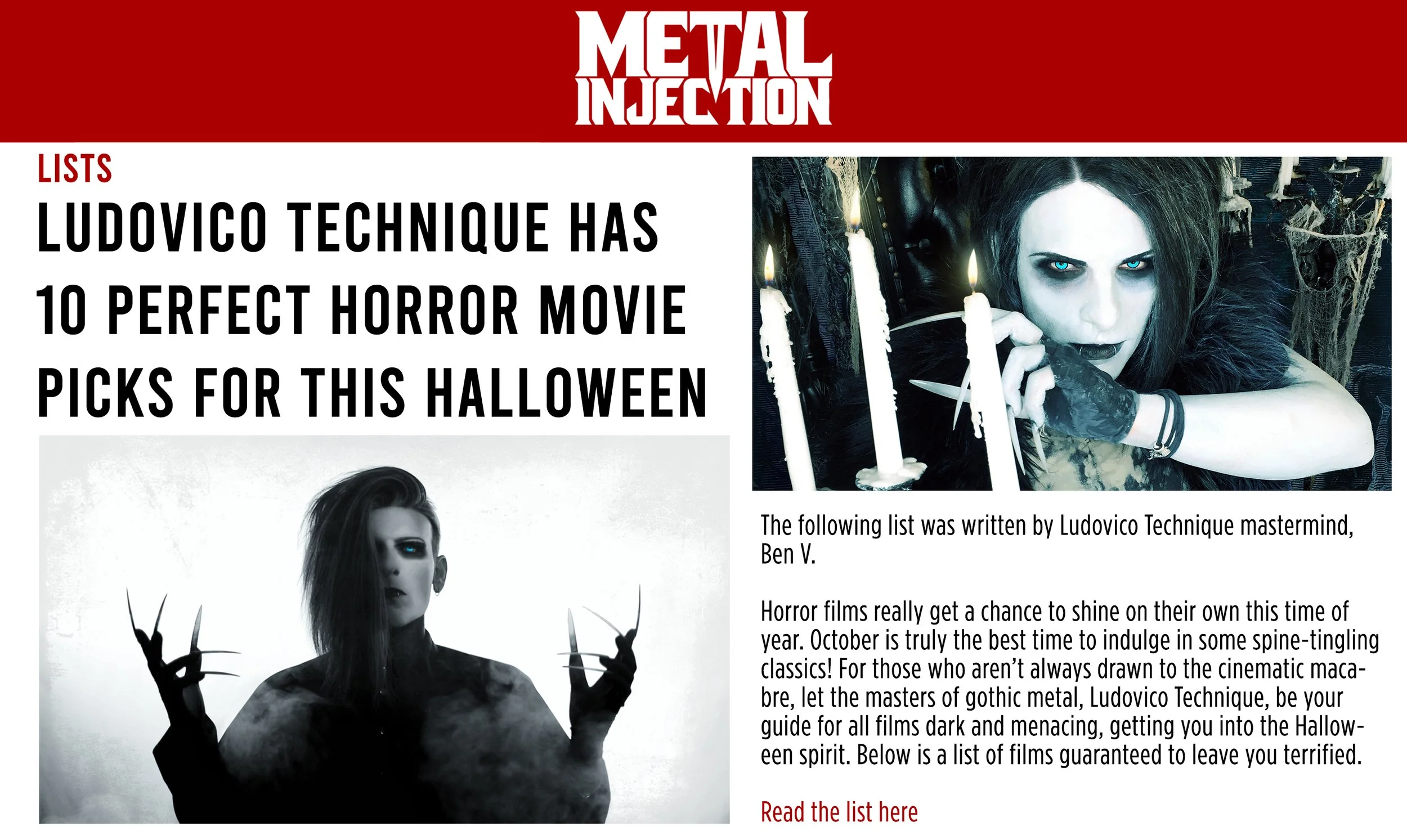 Ludovico Technique's Top 10 Horror Movies Featured in Metal Injection ...