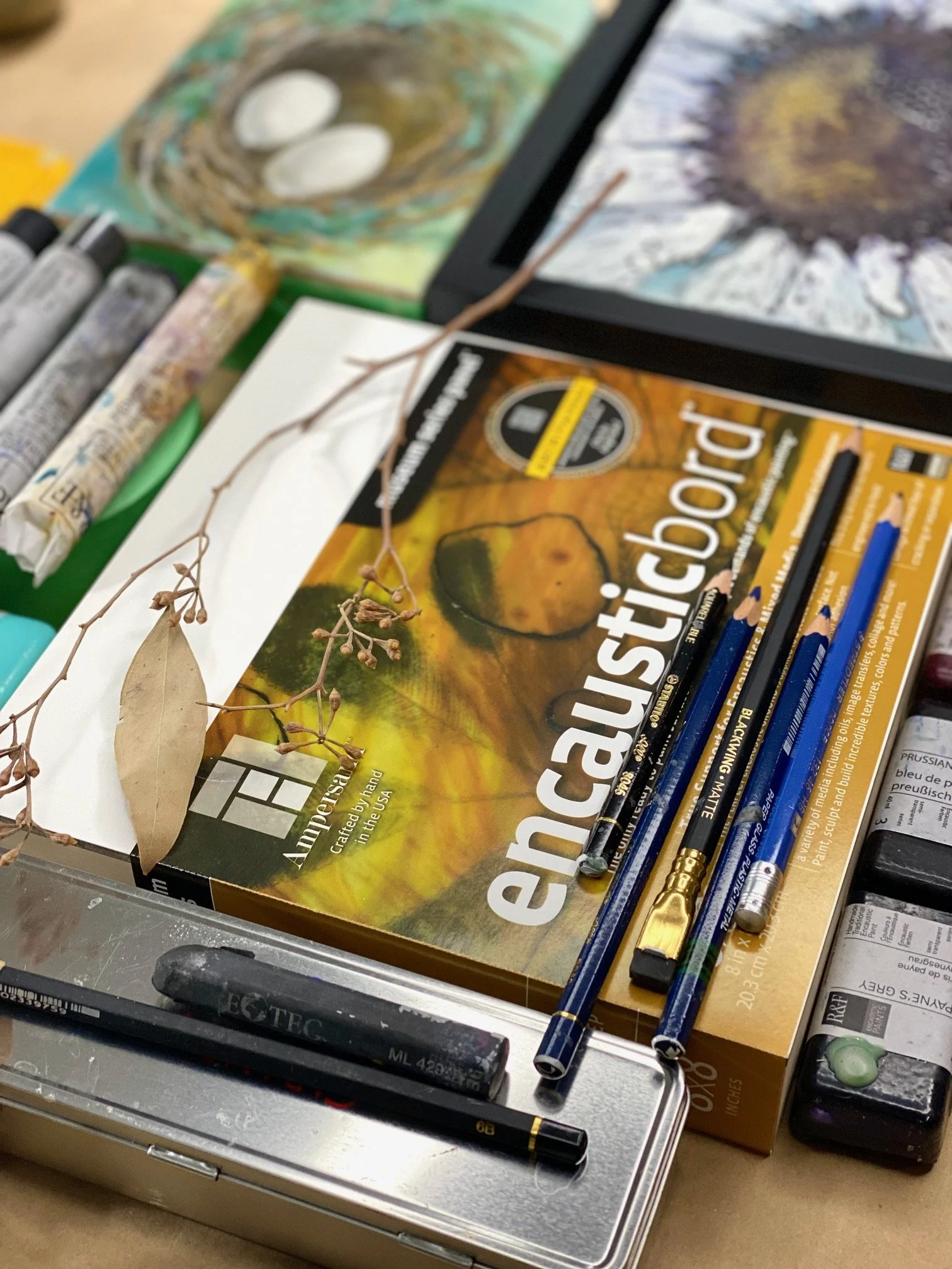 encaustic art workshop class — Crow's Nest Art Studio