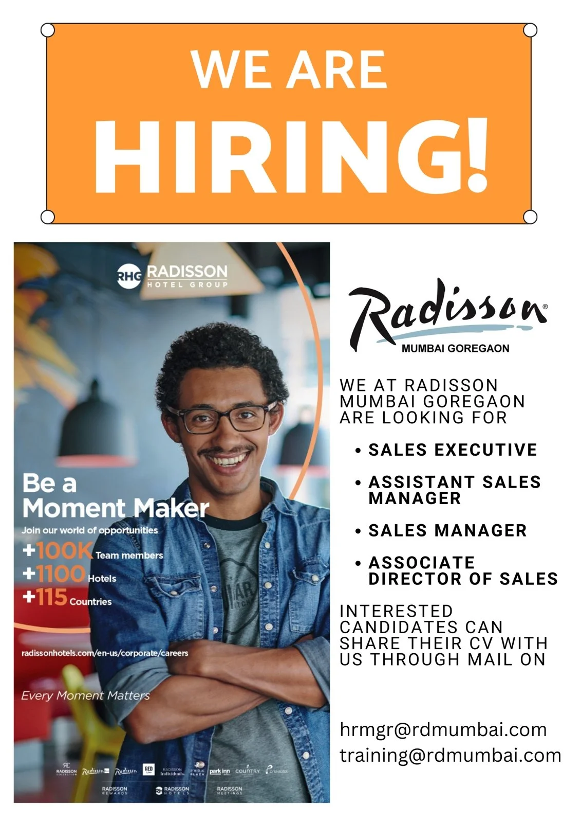 Hotel Job Opening in Radisson Mumbai — www.hospemag.me