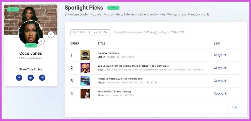 Powerful Customization Features for Pandora Artist Profiles in AMP ...