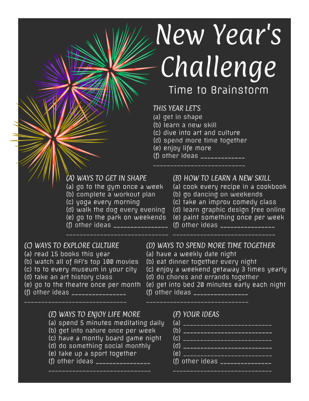 New Year's Challenge Date — Make a Date of It