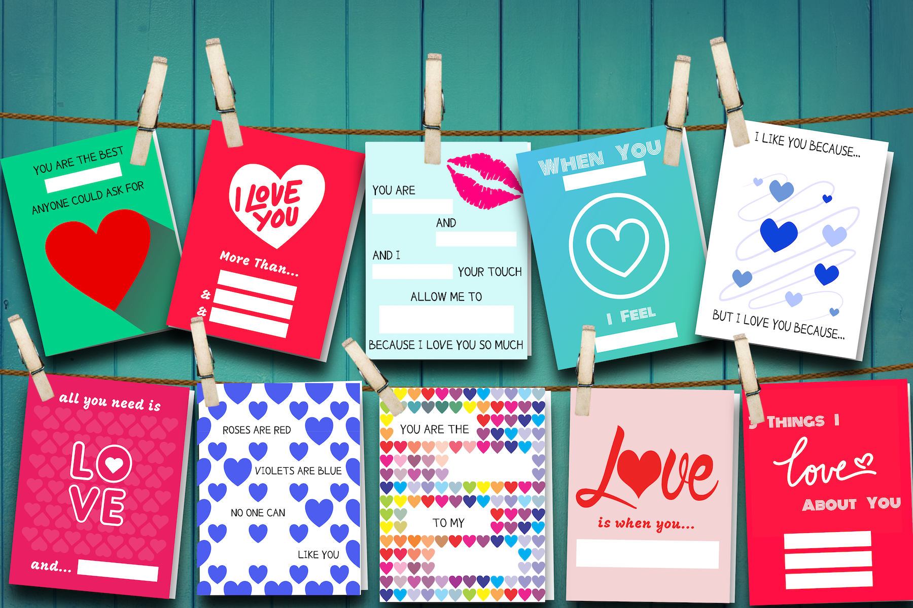 10 FREE Fill-in-the-Blank Valentine's Day Cards — Make a Date of It