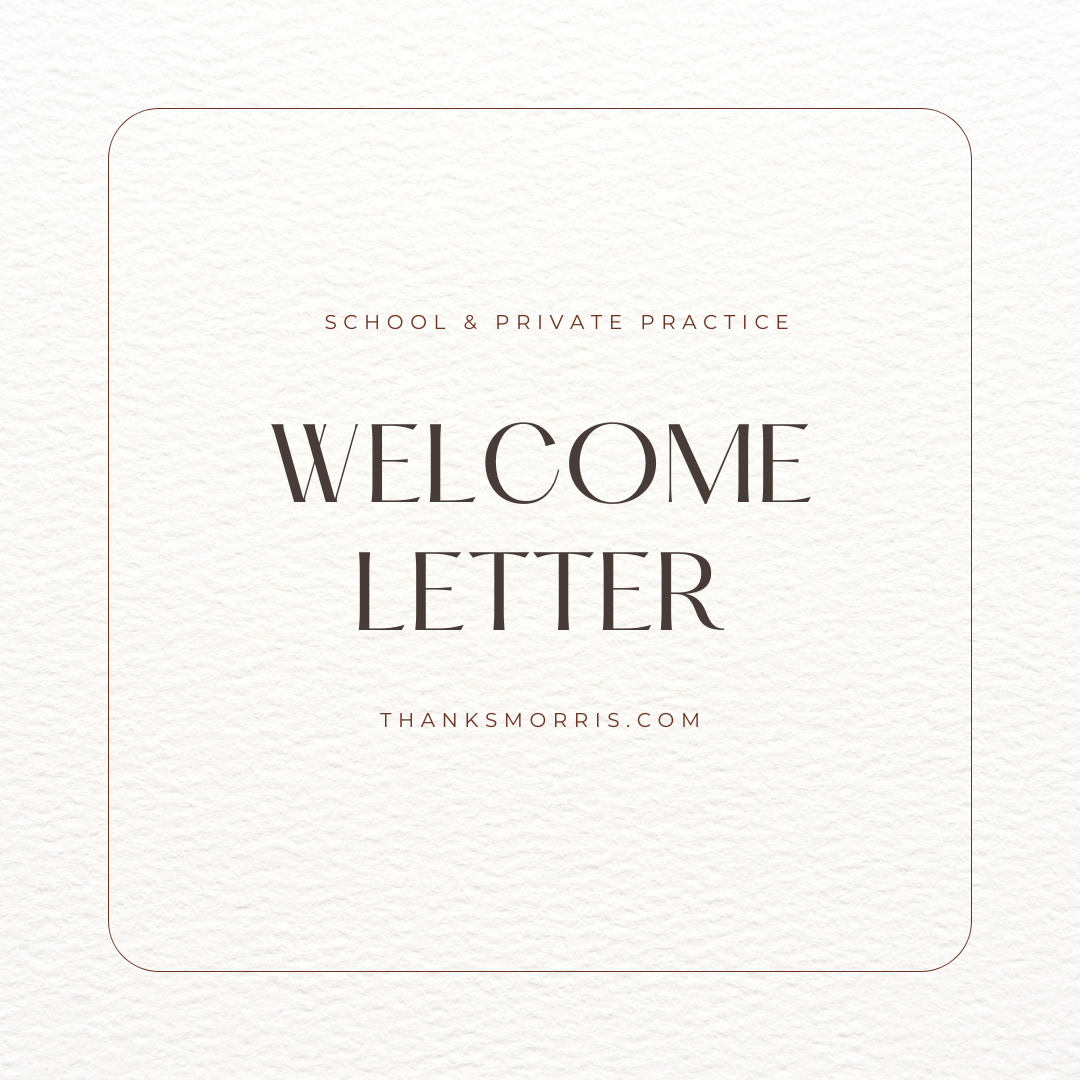 "Welcome to Speech" Letter Template — thanks morris