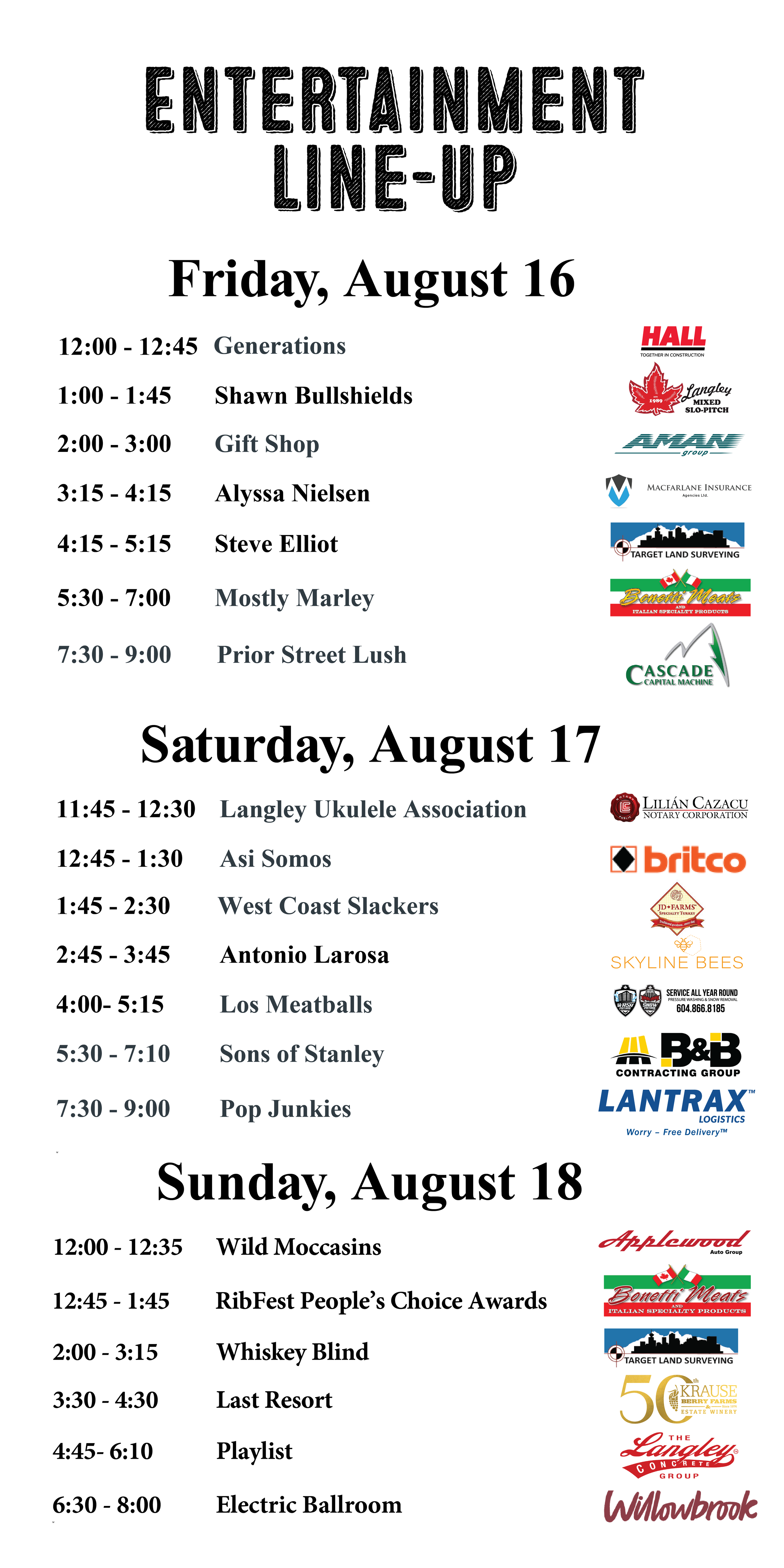 Entertainment – Main Stage — Ribfest Langley