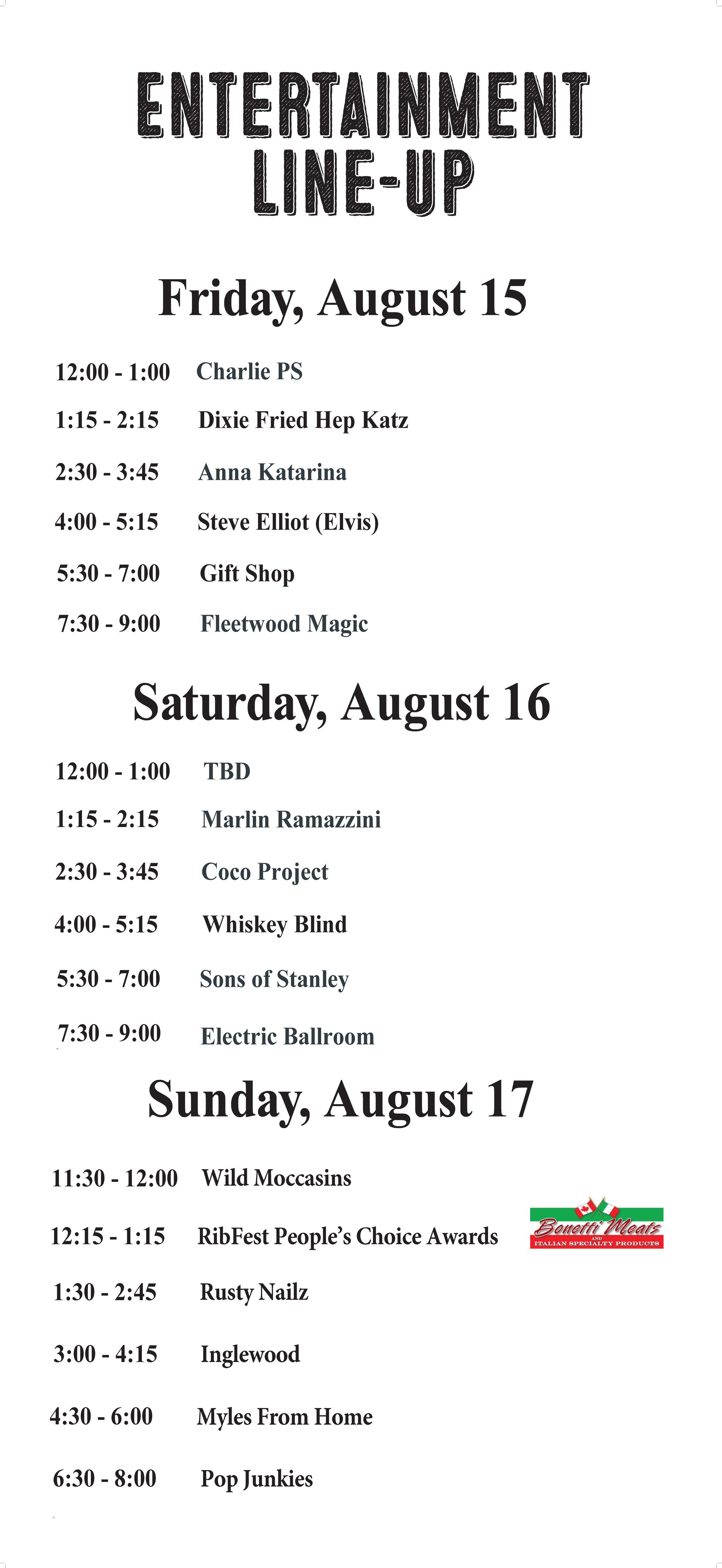 Entertainment – Main Stage — Ribfest Langley