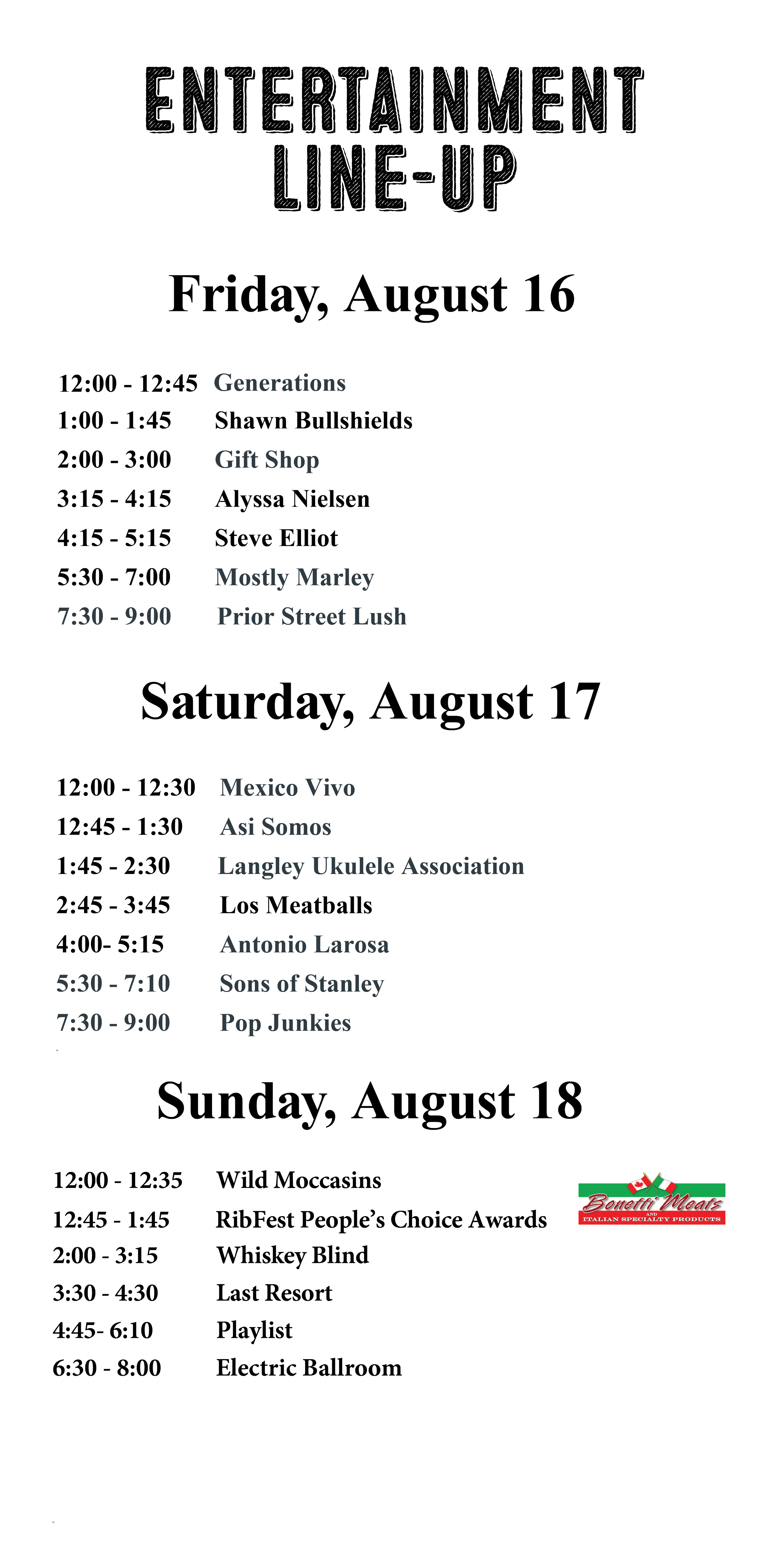 Entertainment – Main Stage — Ribfest Langley