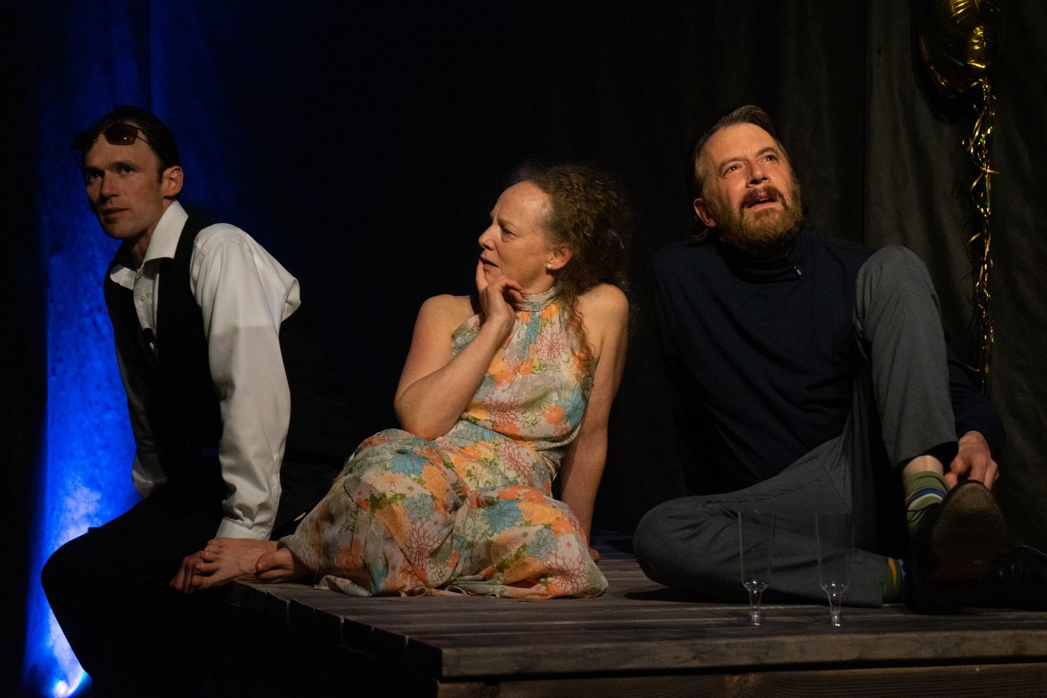 Pavilion conversation — firelight