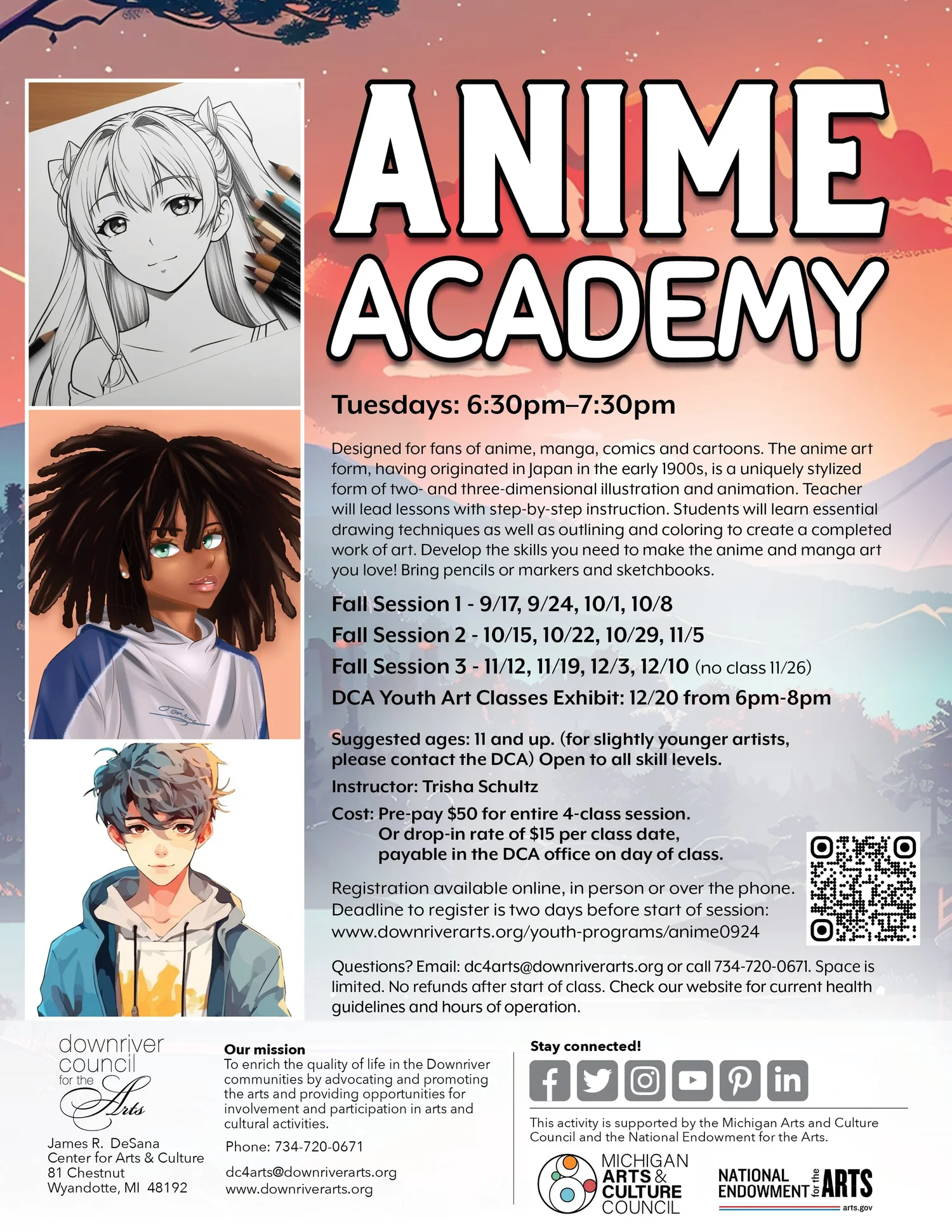 Anime Academy - Ages 11+ - 9/2024 — Downriver Council for the Arts