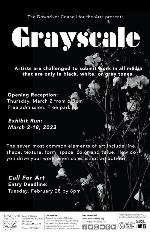 Grayscale - Online and In Person 02/2023 — Downriver Council for the Arts