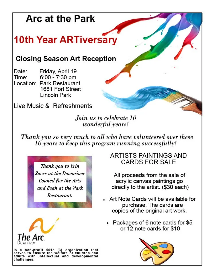 Arc at the Park - Closing Art Reception 10th Year ARTiversary ...