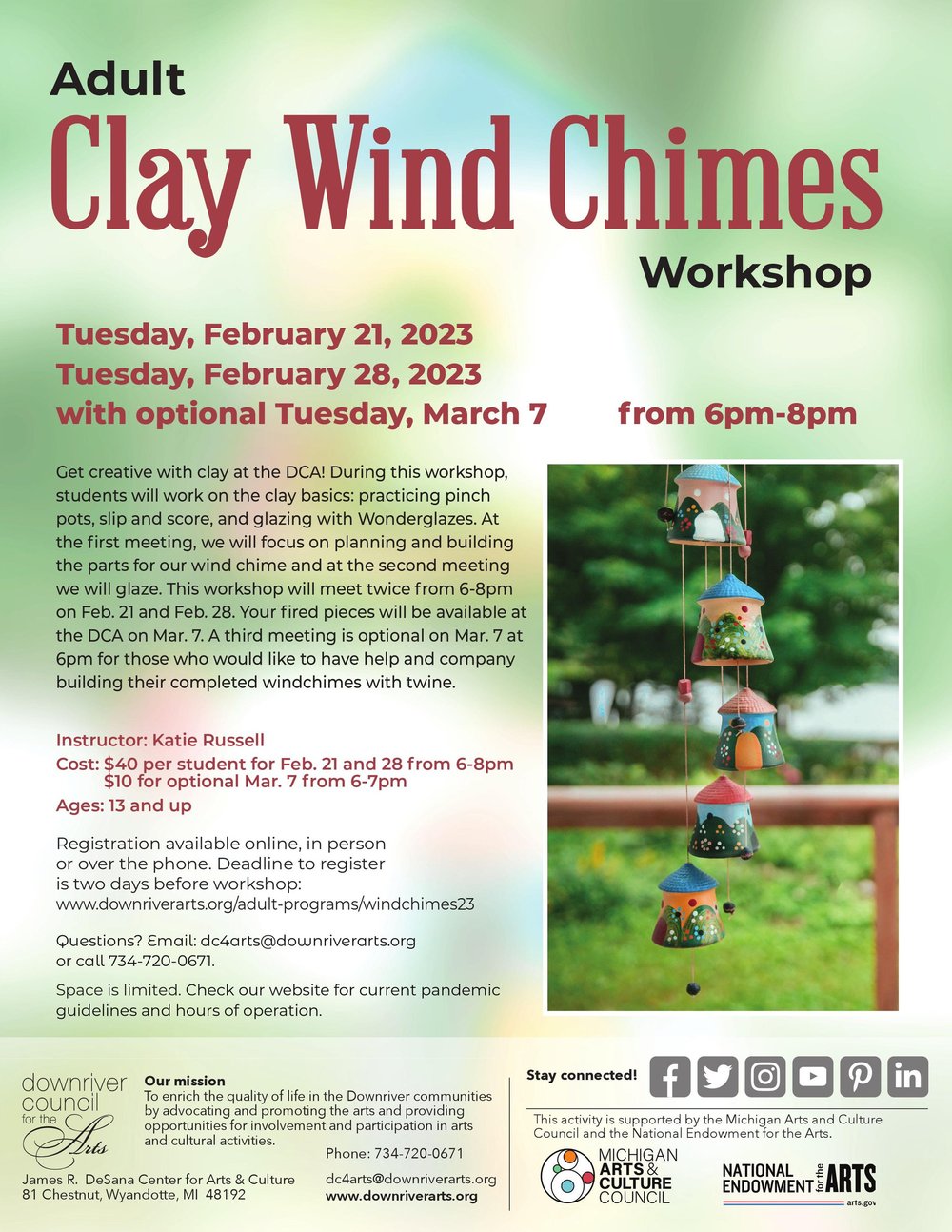 Clay Wind Chimes Workshop 02/21/23 — Downriver Council for the Arts