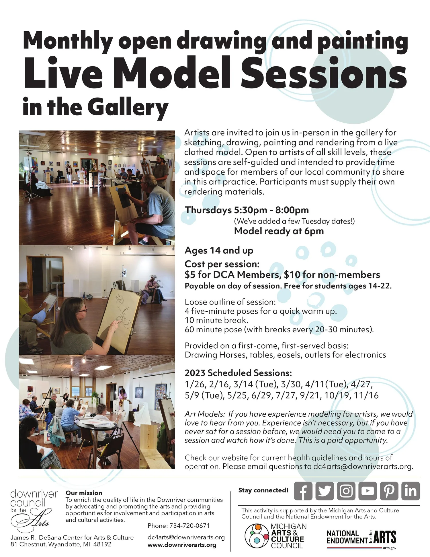 Monthly Live Model Sessions in the Gallery 2023 — Downriver Council for ...