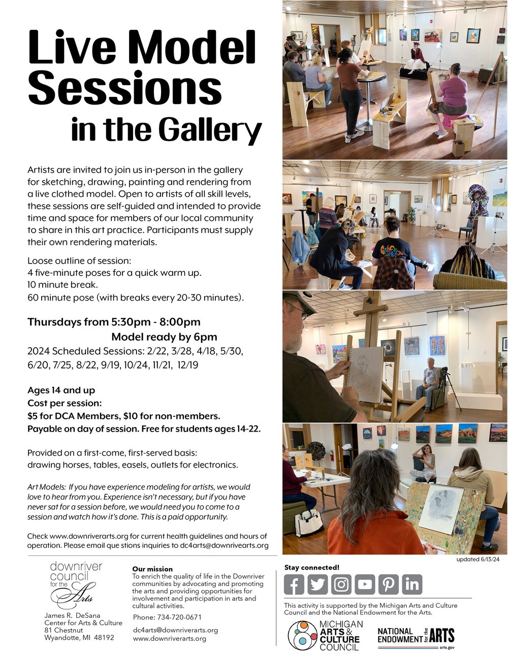 Monthly Live Model Sessions in the Gallery 2024 — Downriver Council for ...