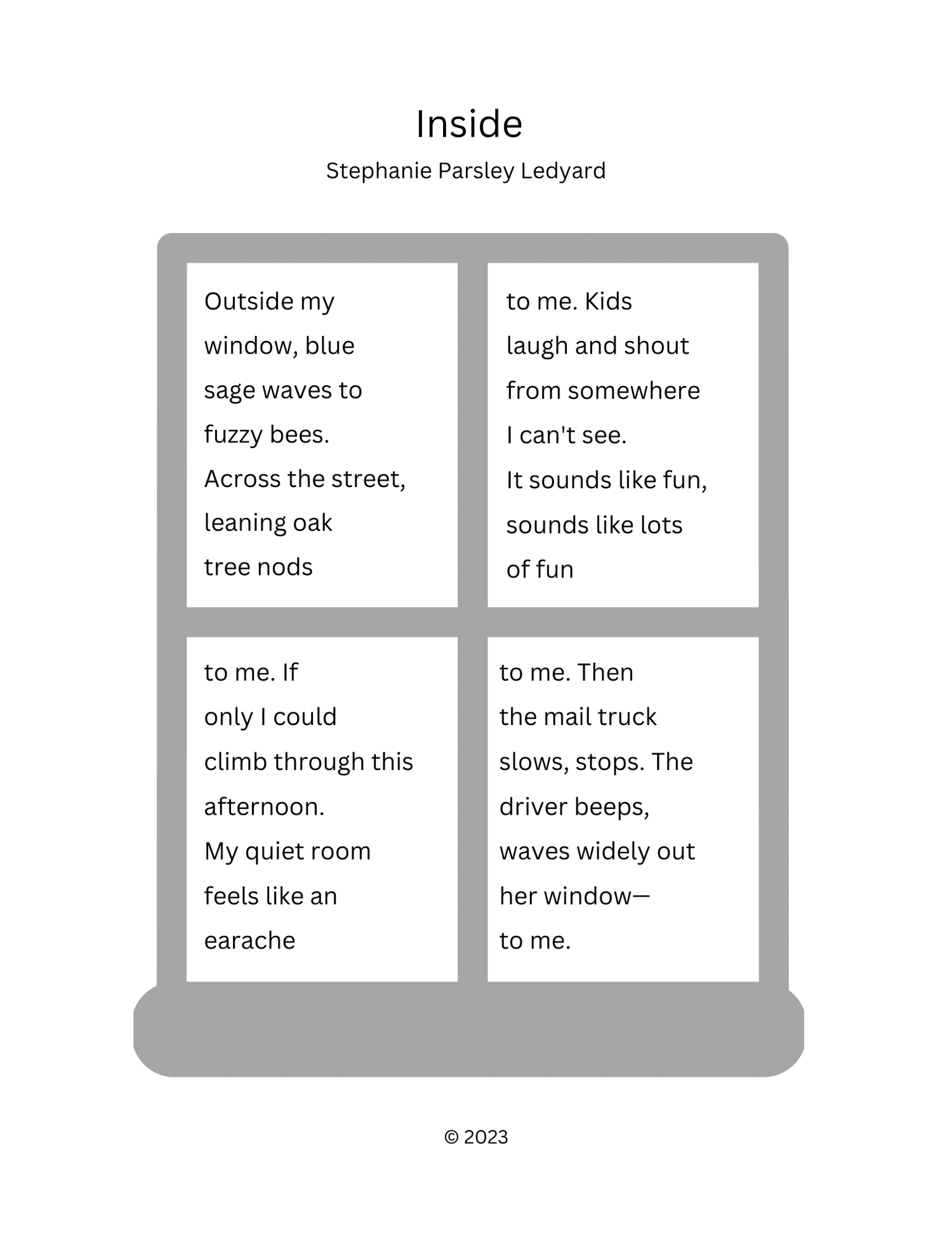 My Four-Pane Window Poem — and a New Writing Activity — Stephanie ...
