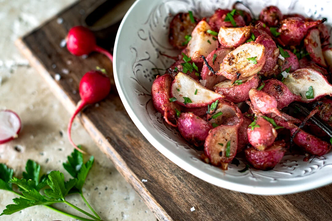 Garlic Miso Roasted Radishes — Mushrooms & Thyme