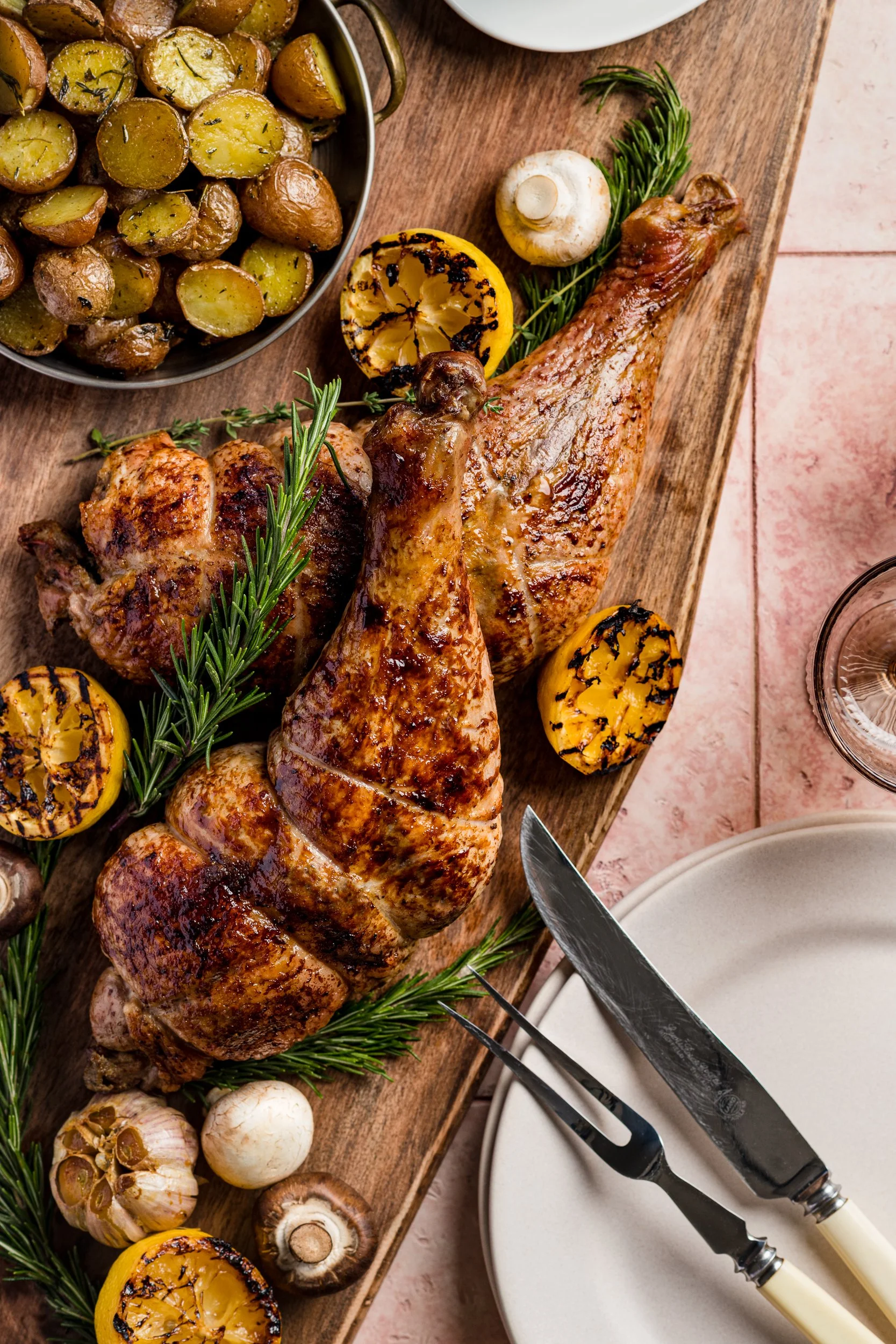 Mushroom Stuffed Turkey Legs — Mushrooms & Thyme