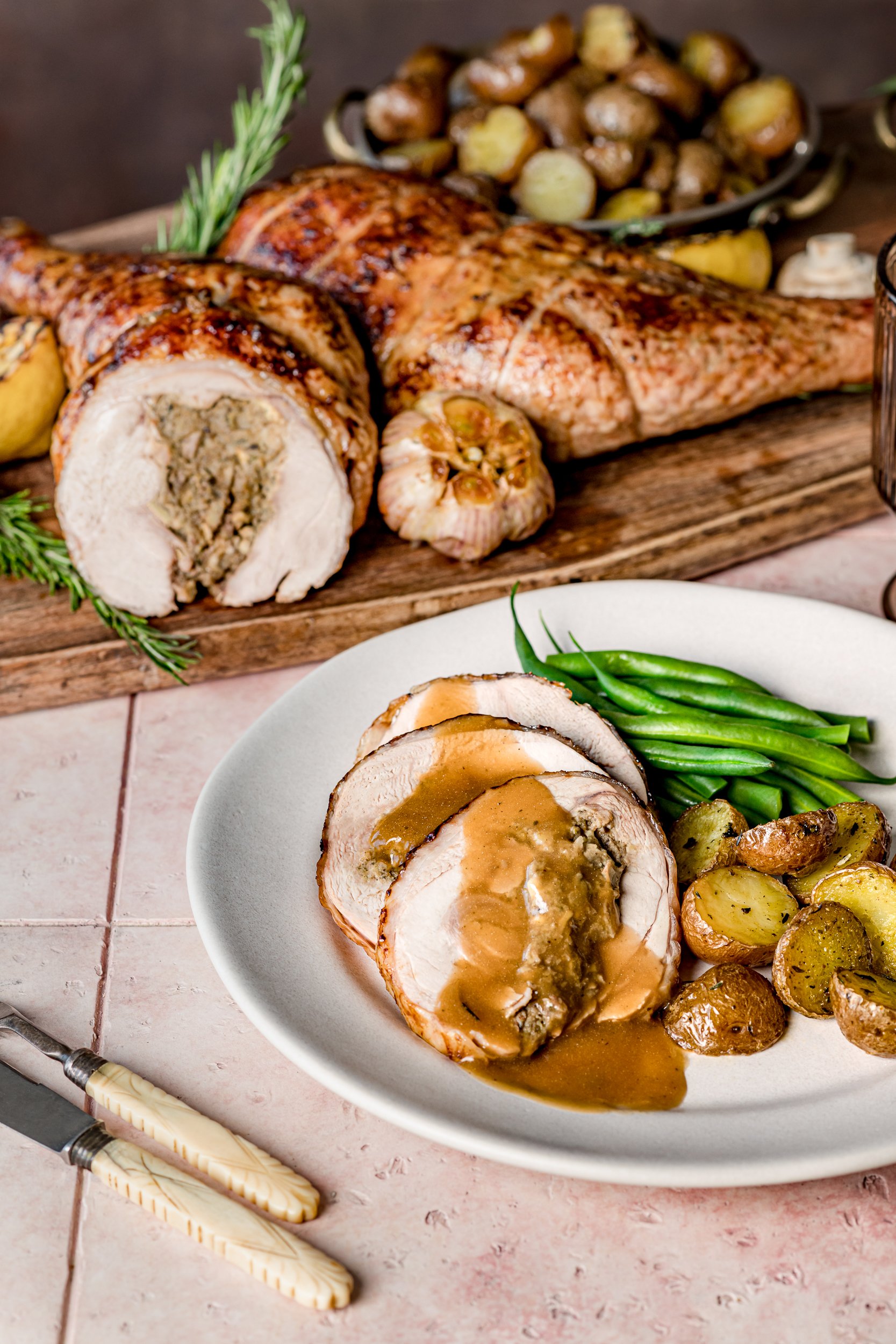 Mushroom Stuffed Turkey Legs — Mushrooms & Thyme