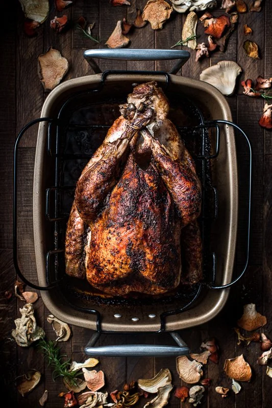 Mushroom & Herb-Rubbed Turkey with Mushroom Gravy — Mushrooms & Thyme